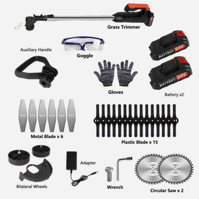 Oz Bargains Store™ 3-in-1 Cordless Electric Grass Trimmer, Brush Mower